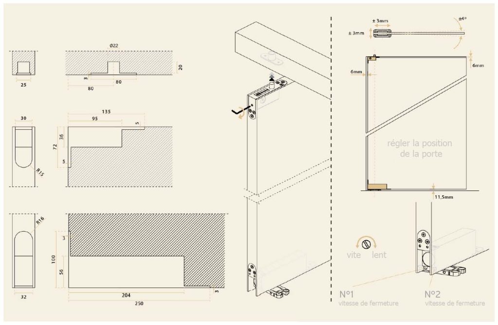 Porte pivotante avec pivot hydraulique (JNF) | Portes Intérieures.be